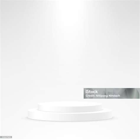 회색 스튜디오 방 배경입니다 연단이 있는 회색과 흰색 배경 벡터 3d 0명에 대한 스톡 벡터 아트 및 기타 이미지 0명 3차원 형태 가정의 방 Istock