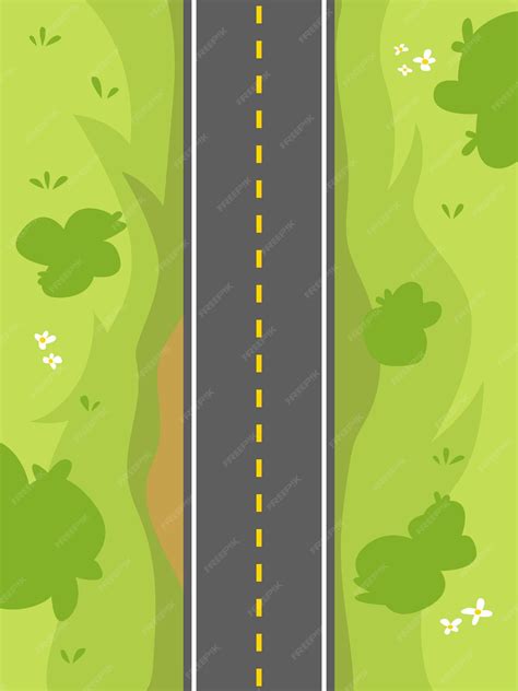Premium Vector | Top view of the road