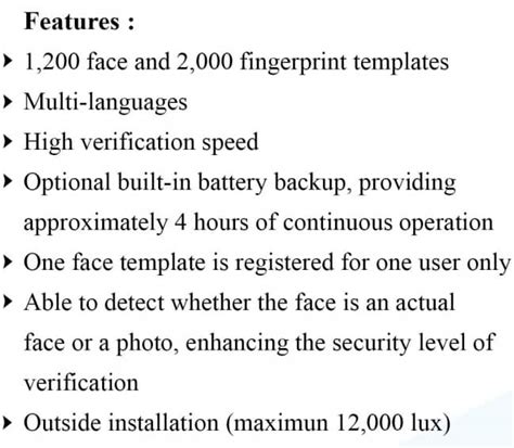 Face Attendance Machine SFace ESSL Face Recognition Machine