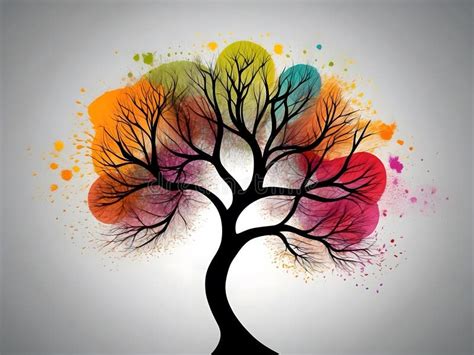 A Colorful Tree Abstract Wallpaper Stock Illustration Illustration Of