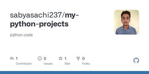 GitHub Sabyasachi My Python Projects Python Code