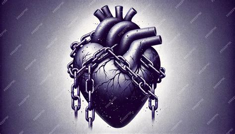 Premium Ai Image An Artwork Showcasing A Heart Weighed Down By Chains Conveying The Emotional