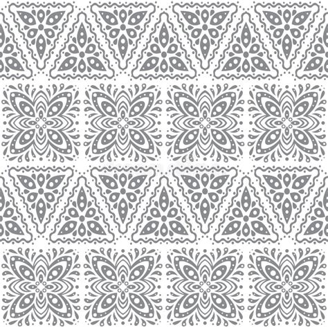 Abstract Seamless Pattern In Vintage Style Interlocking Shapes And