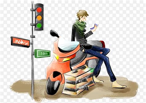 手绘摩托人物png图片素材下载图片编号yarjnzda 免抠素材网
