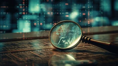 Magnifying Glass And Documents With Analytics Data Lying On Table Generative Ai Stock