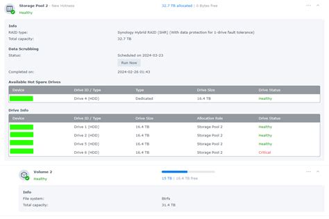 hot spare is not replacing critical status drive r synology