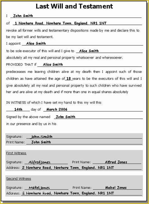 Free Will Template For Microsoft Word Of Luxury South African Last Will
