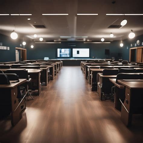 Premium Ai Image A Classroom With A Projector Screen