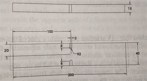 solved a rectangular notched bar is fixed on its left and
