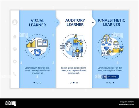Learning Styles Types Onboarding Vector Template Stock Vector Image And Art Alamy