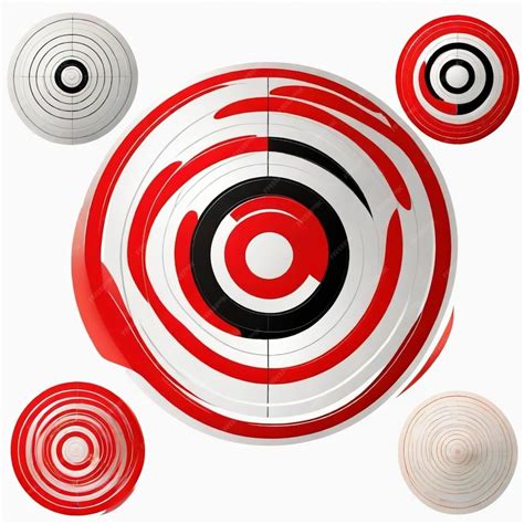 A Red And White Circle With A Red And White Striped Center Premium Ai