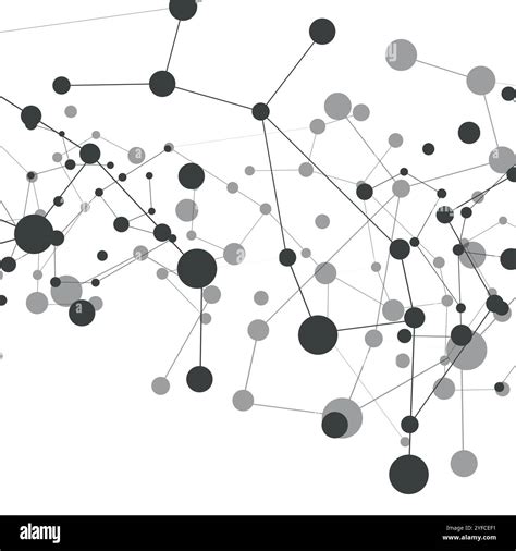Vector Abstract Gray Molecular Connection With Dots And Lines In Center Stock Vector Image And Art