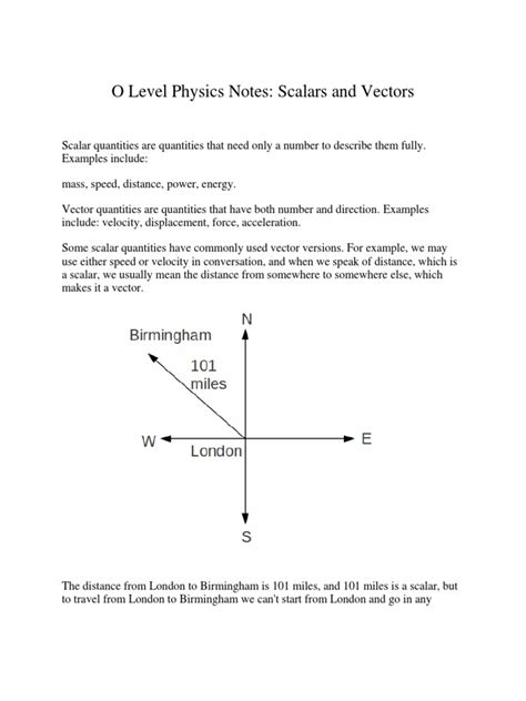 O Level Physics Notes Euclidean Vector Distance