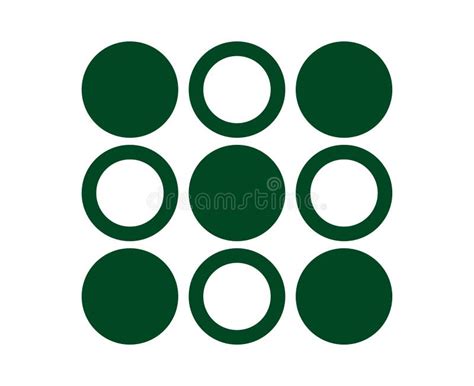 Circle Outline And Circle Shape Collection Green Symbol Element Vector Stock Vector