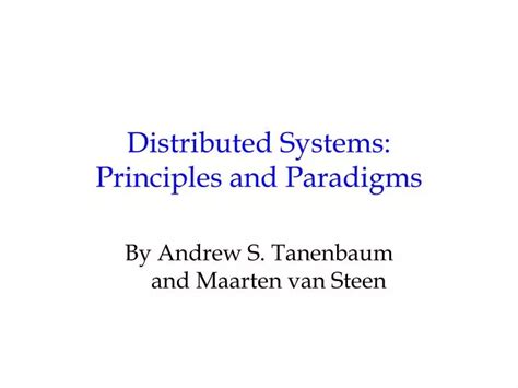 PPT Distributed Systems Principles And Paradigms PowerPoint Presentation ID
