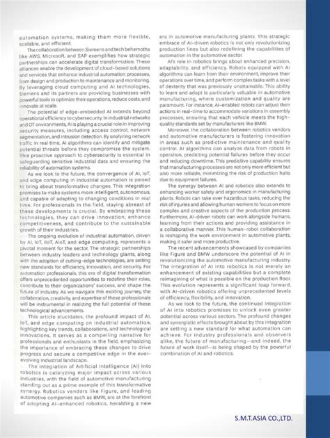 Convergence Of Ai Iot Edge Computing And Robotics Smt Asia