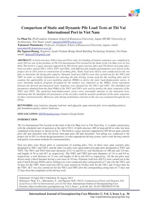 pdf comparison of static and dynamic pile load tests at thi vai