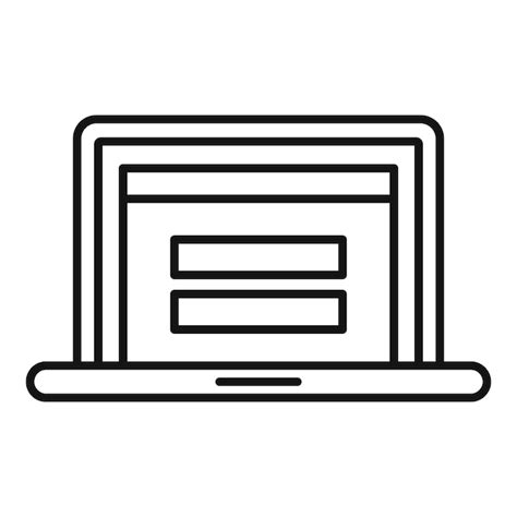 Premium Vector Laptop Authentication Icon Outline Laptop