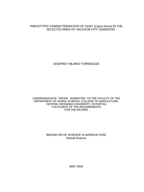 Final Front Approval Table Of Content 2 Pdf Thesis Goat