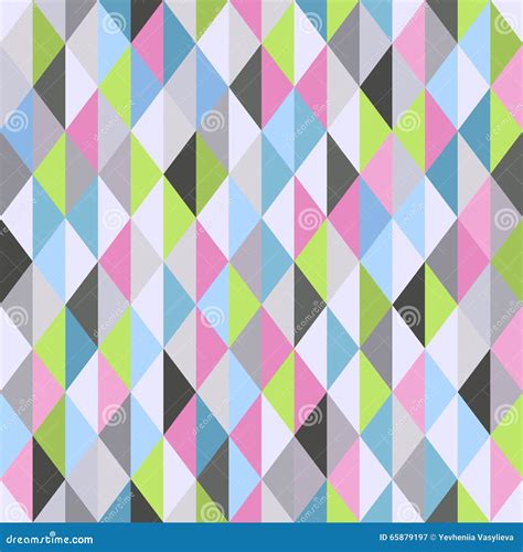Geometrical Vector Seamless Pattern With Colorful Triangles Bright Abstract Background Stock