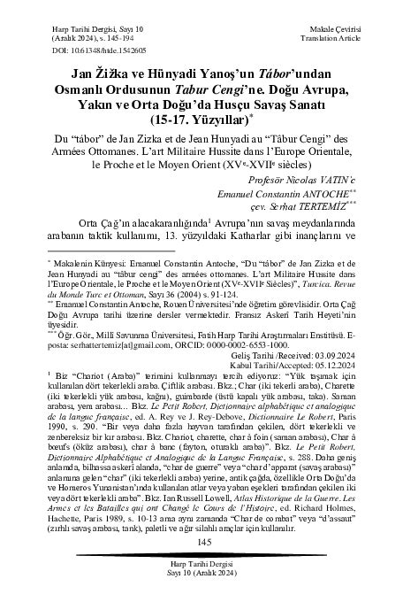 Pdf Jan Žižka Ve Hünyadi Yanoşun Táborundan Osmanlı Ordusunun Tabur
