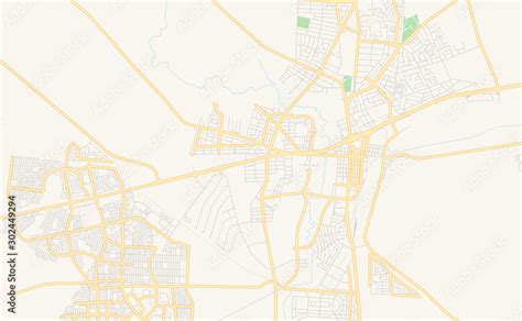 Printable Street Map Of Klerksdorp South Africa Stock Vector Adobe Stock