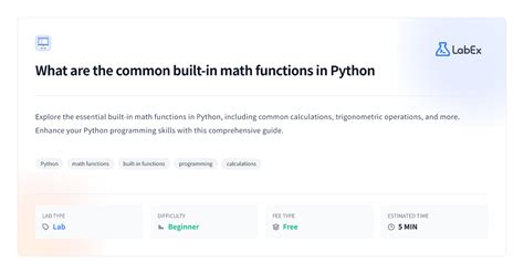 What Are The Common Built In Math Functions In Python Labex