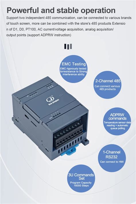 Huaqingjun 4di 4do Transistor Output Plc 232 Pulse Outputs Ladder Diagram Modbus Programmable