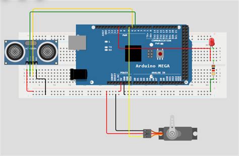 Proyek Iot Kotak Sampah Dengan Arduino Mega Sensor Ultrasonik Servo Motor Dan Led Penanda