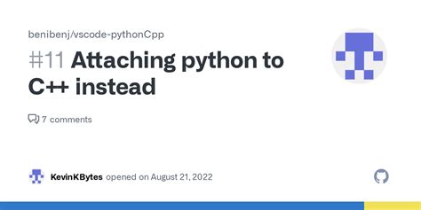 Attaching Python To C Instead Issue Benibenj Vscode PythonCpp GitHub