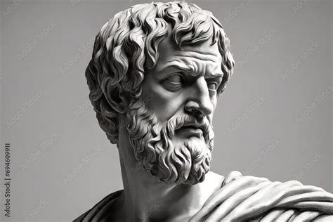 Aristotle Bust Sculpture The Greek Philosopher Illustration Of The