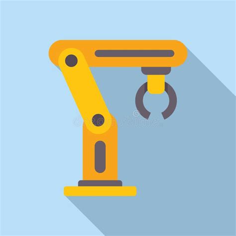Flat Design Industrial Robotic Arm Icon Stock Illustration Illustration Of Industrial Factory