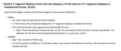 Build A Segment Display Driver That Can Display A Chegg Com