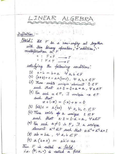 linear algebra notes compressed pdf