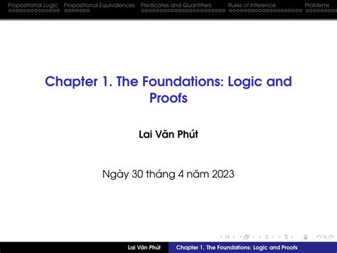 Logic And Proofs Propositional Logic Equivalences Inference