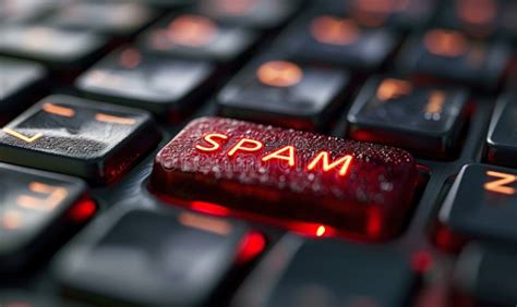 Red Spam Alert Button On A Keyboard Illustrating Cybersecurity Threats And Email Filtering