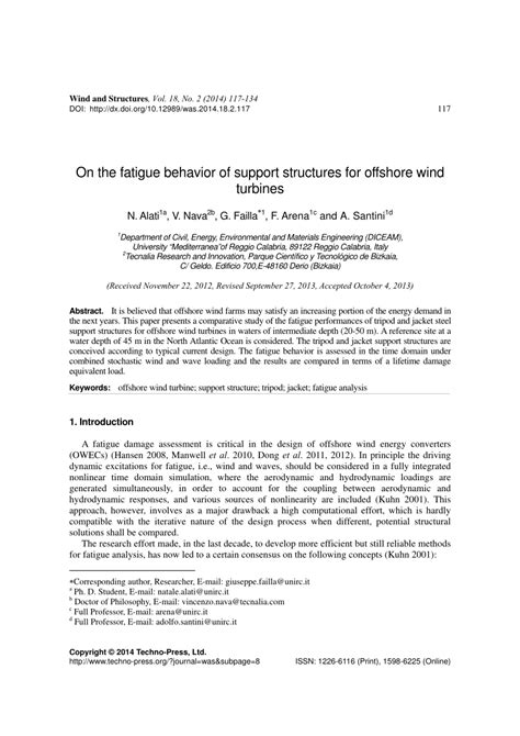 Pdf Fatigue Analysis Of Offshore Wind Turbines On Fixed Support Structures