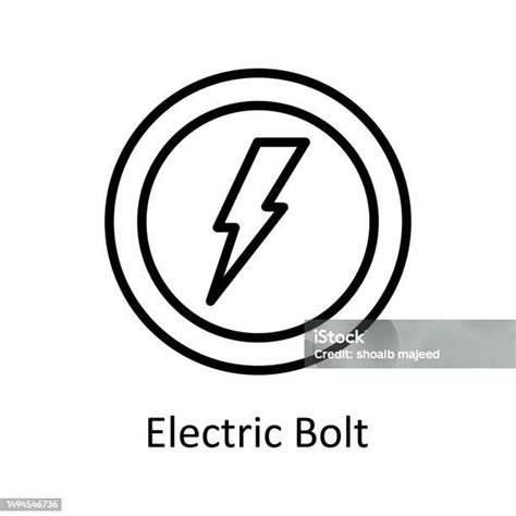 전기 볼트 벡터 개요 아이콘 디자인 그림입니다 흰색 배경에 사용자 인터페이스 기호 Eps 10 파일 고압 전류 주의에 대한 스톡 벡터 아트 및 기타 이미지 Istock