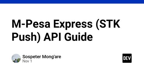 M Pesa Express Stk Push Api Guide Dev Community