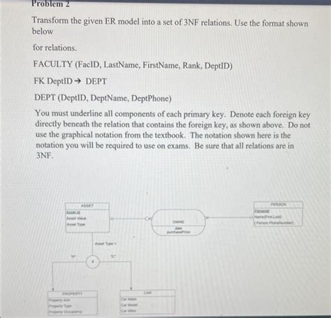 solved transform the given er model into a set of 3nf