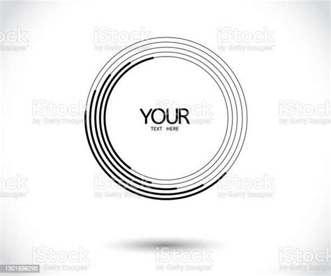 Abstract Lines In Circle Form Design Element Geometric Shape Striped Border Frame For Image