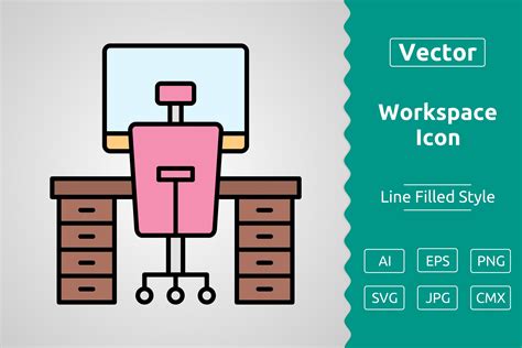 Vector Workspace Filled Outline Icon Graphic By Muhammad Atiq · Creative Fabrica