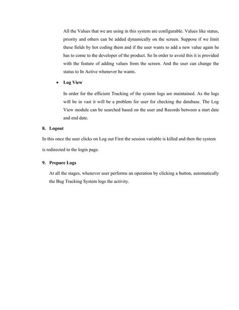 bug tracking system synopsis doc