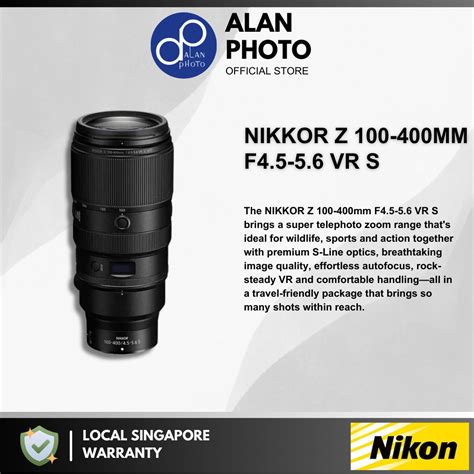 Nikon Nikkor Z 100 400mm F4 5 5 6 Vr S Lens Nikon Singapore Warranty