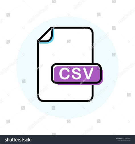 Csv File Format Extension Color Line Stock Vector Royalty Free