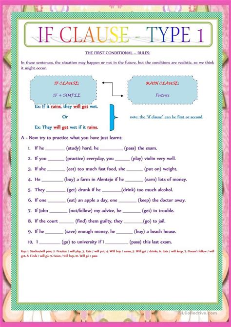 If Clause Type 1 English Esl Worksheets For Distance Learning And