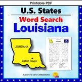 Louisiana Word Search Puzzle U S States Geography Activity Centers No Prep
