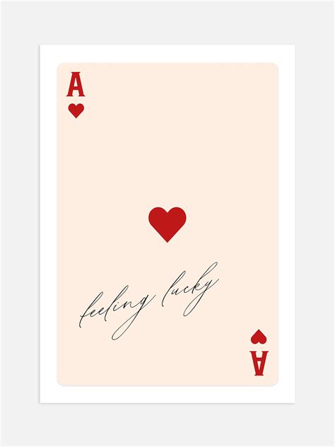 Ace Of Hearts Playing Card Poster Luxe Poster Co