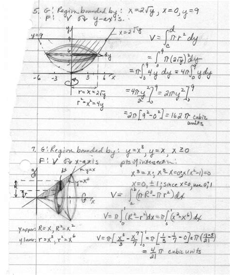 Calculus Homework Problems Volume Disk Method