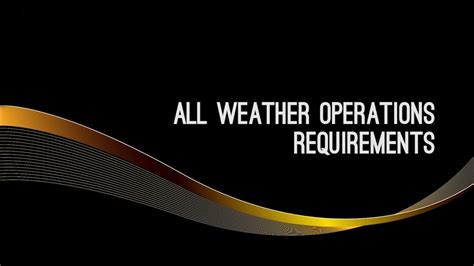 Cats Atpl Operational Procedures All Weather Operations Requirements Youtube